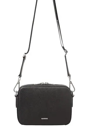 Sandro Small Saffiano Bag - Black