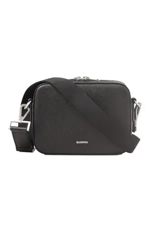 Sandro Small Saffiano Bag - Black