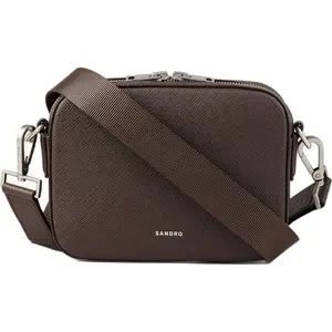 Sandro Small Saffiano Bag Chocolate