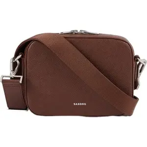 Sandro Small Saffiano Bag - Cognac