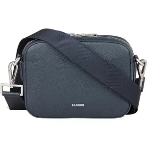 Sandro Small Saffiano Bag Midnight Blue