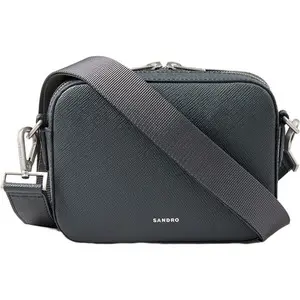 Sandro Small Saffiano Bag - Steel