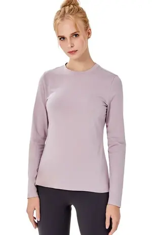 REBODY Pima Long Sleeve Top - Stone Mauve