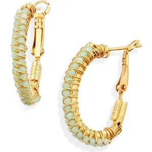 Gas Bijoux Lucky Lyre Hoop Earrings - Light Blue