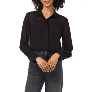 Vince Camuto Bead Detail Button-up Shirt - Rich Black