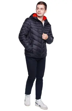 ROKKA&ROLLA Lightweight Quilted Hooded Puffer Jacket - Very Black