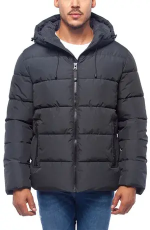 ROKKA&ROLLA Heavyweight Puffer Jacket - Black Stone