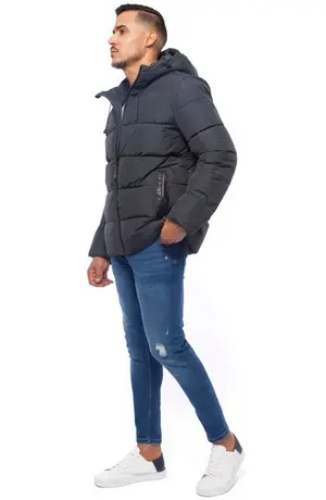 ROKKA&ROLLA Heavyweight Puffer Jacket - Black Stone