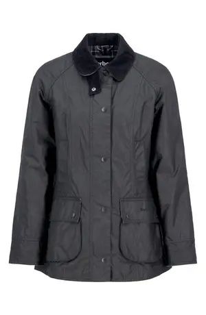 Barbour Beadnell Water Resistant Waxed Cotton Jacket - Black