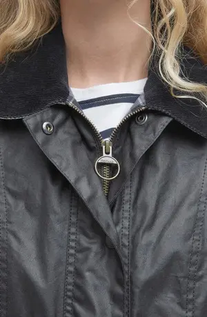 Barbour Beadnell Water Resistant Waxed Cotton Jacket - Black