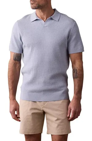THE NORMAL BRAND Waffle Knit Polo Clear Sky