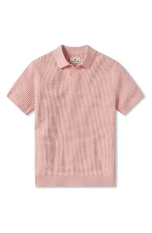 THE NORMAL BRAND Waffle Knit Polo Georgia Peach