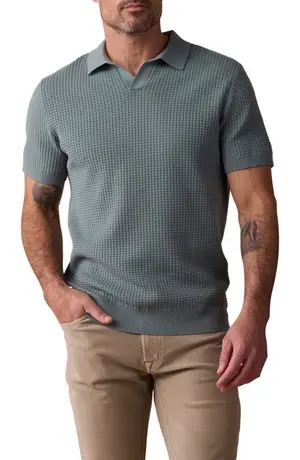 THE NORMAL BRAND Waffle Knit Polo - Juniper