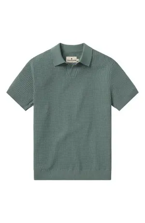 THE NORMAL BRAND Waffle Knit Polo - Juniper