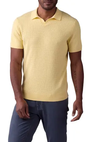 THE NORMAL BRAND Waffle Knit Polo Sunglow