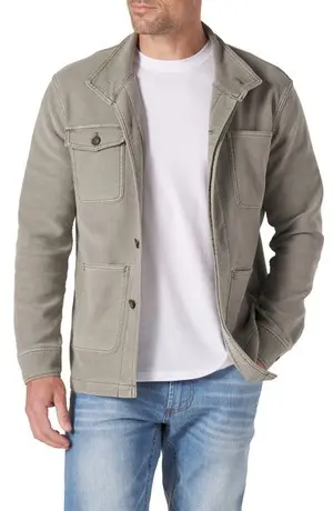 THE NORMAL BRAND Comfort Terry Cloth Chore Coat - Moss