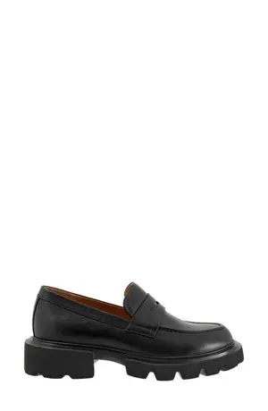 Eos Ade Lugged Penny Loafer - Black