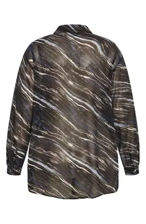 City Chic Sheer Lover Printed Shirt