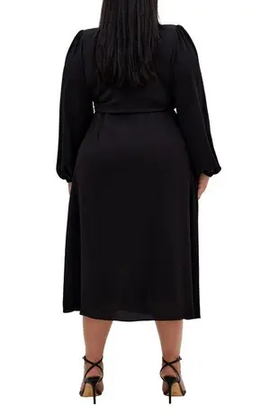 City Chic Arizona Long Sleeve Wrap Dress