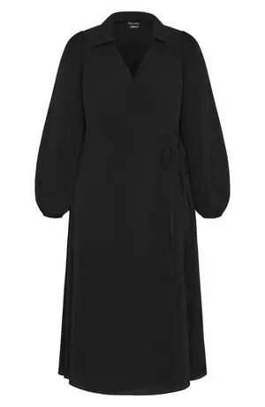 City Chic Arizona Long Sleeve Wrap Dress