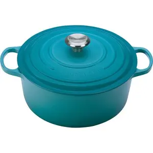 LE CREUSET Signature 7.5-quart Round Enameled Cast Iron Dutch Oven Caribbean