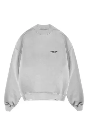 REPRESENT Owners' Club Logo Graphic Sweatshirt - Ash Grey/ Black
