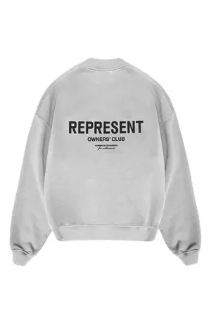 REPRESENT Owners' Club Logo Graphic Sweatshirt - Ash Grey/ Black