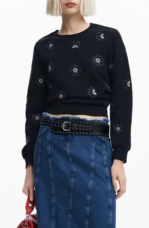 Desigual Floral Embellished Sweatshirt