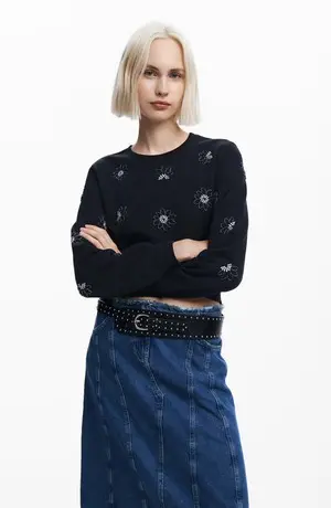 Desigual Floral Embellished Sweatshirt