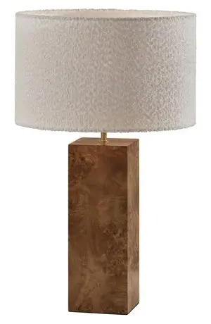 ADESSO Frederick Table Lamp Burled Wood/ Antique Brass