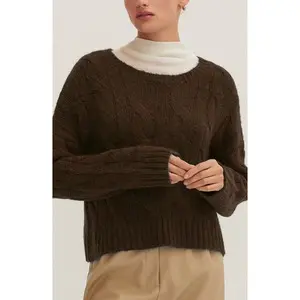 Crescent Crew Neck Sweaters For Women