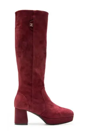 Aerosoles Syndey Knee High Boots - Red Kid Suede