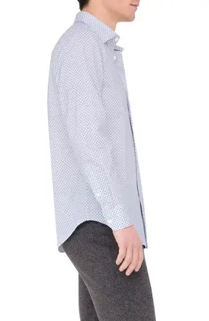 Bugatchi James Ooohcotton® Geo Print Button-up Shirt - White