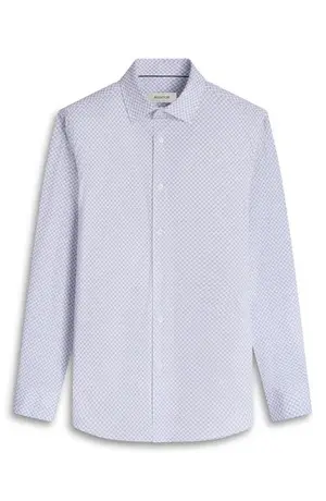 Bugatchi James Ooohcotton® Geo Print Button-up Shirt - White