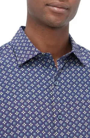 Bugatchi Julian Shaped Fit Mosaic Print Button-up Shirt