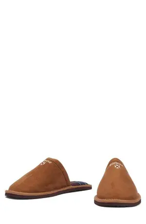 Barbour Everitt Sueded Mule Slipper - Camel Beige