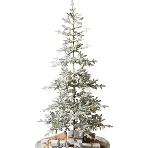 BALSAM HILL Frosted Alpine Balsam Fir Pre-lit Artificial Tree - Led Clear Fairy Light