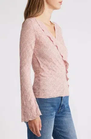 Loveappella Floral Lace Top - Blush