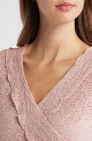 Loveappella Floral Lace Top - Blush