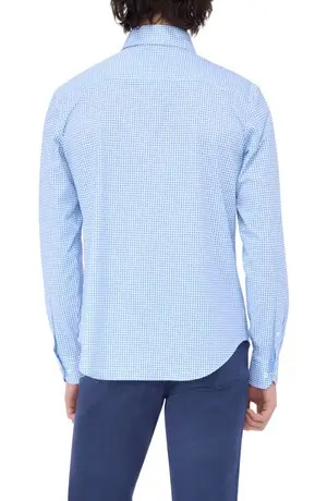Bugatchi Devon Ooohcotton® Print Button-up Shirt - Air Blue