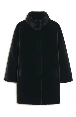 Apparis Blair Mid-length Faux Fur Coat - Noir