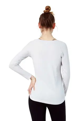 REBODY Essentials Long Sleeve Top - Ice Grey
