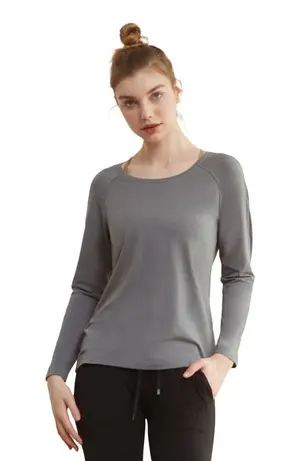 REBODY Essentials Long Sleeve Top - Stone Olive