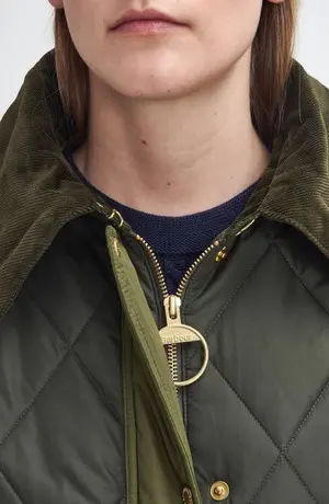 Barbour Cookston Quilted Coat With Removable Hood - Olive/ Ancient