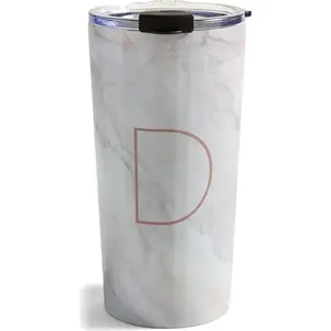 DENY DESIGNS Marbled Monogram Travel Mug - D