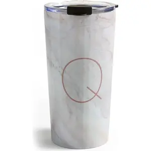 DENY DESIGNS Marbled Monogram Travel Mug - Q