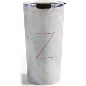DENY DESIGNS Marbled Monogram Travel Mug - R
