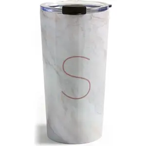 DENY DESIGNS Marbled Monogram Travel Mug - S