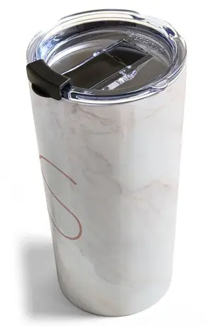 DENY DESIGNS Marbled Monogram Travel Mug - S