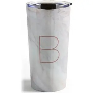 DENY DESIGNS Marbled Monogram Travel Mug - U
